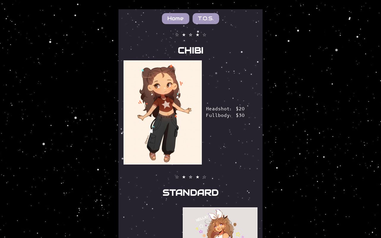 Nella’s Commission Card